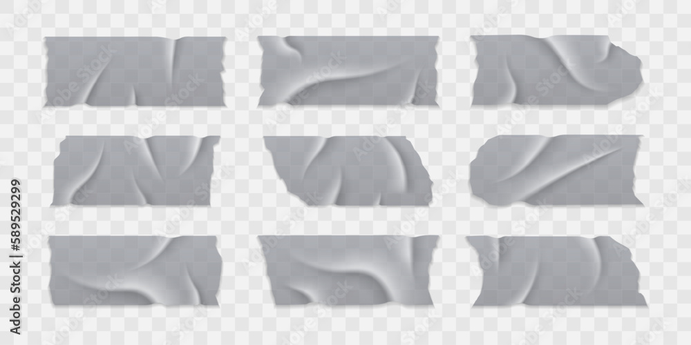 Transparent adhesive plastic tape pieces and cross for fixing isolated ...