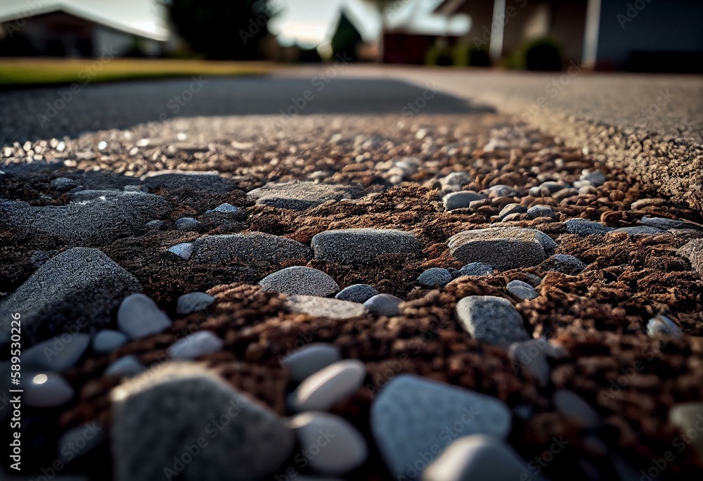 exposed aggregate driveway. Generative AI Stock Illustration | Adobe Stock