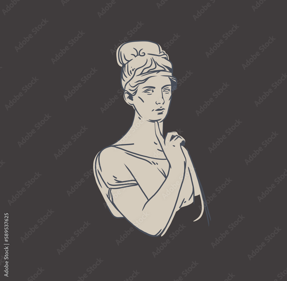 Hand drawn vector abstract outline,graphic,line art greek ancient ...