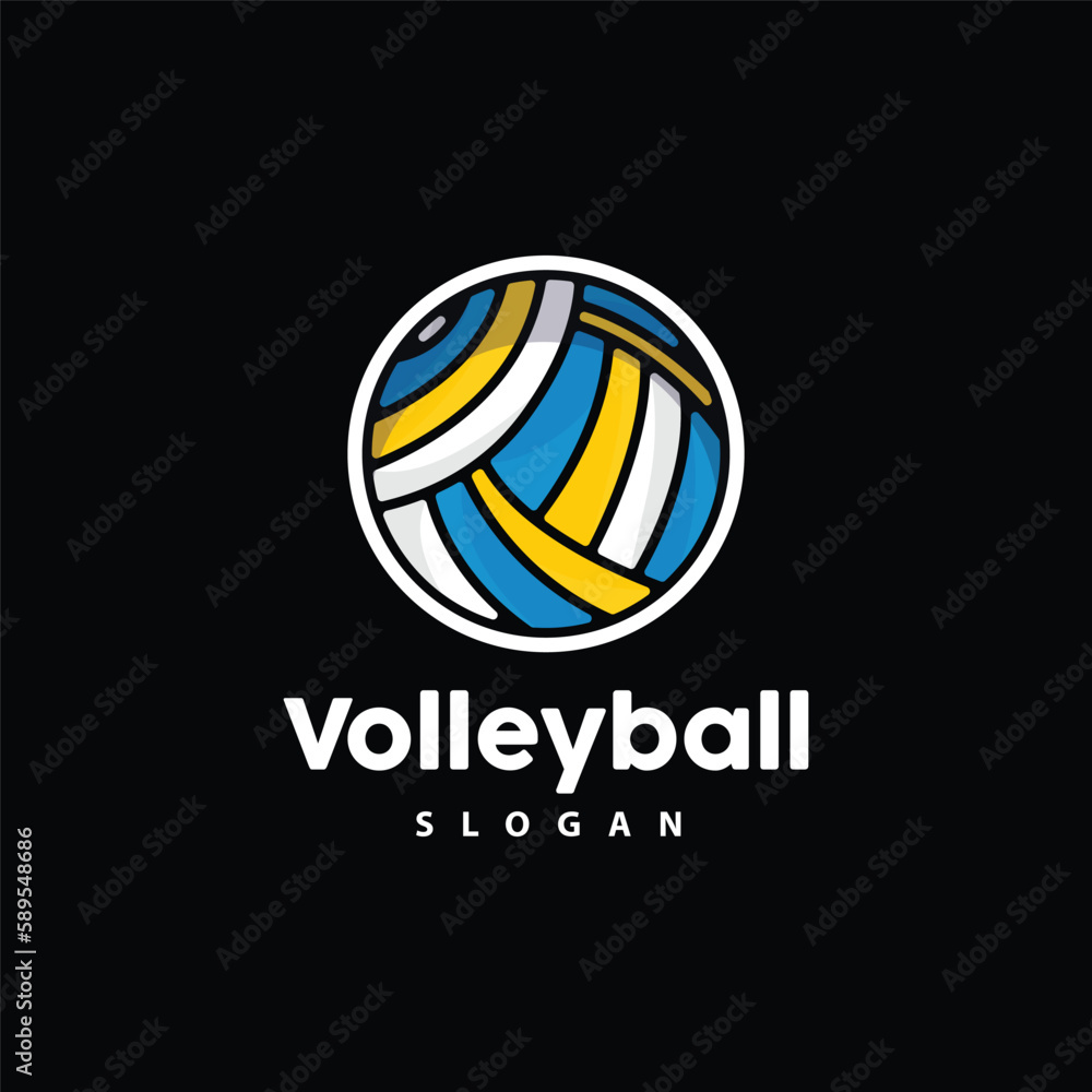 Volleyball Logo, Sport Simple Design, World Sports Tournament Vector ...