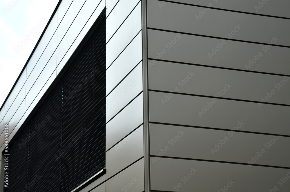 cladding of a building with a expanded metal lattice structure ...
