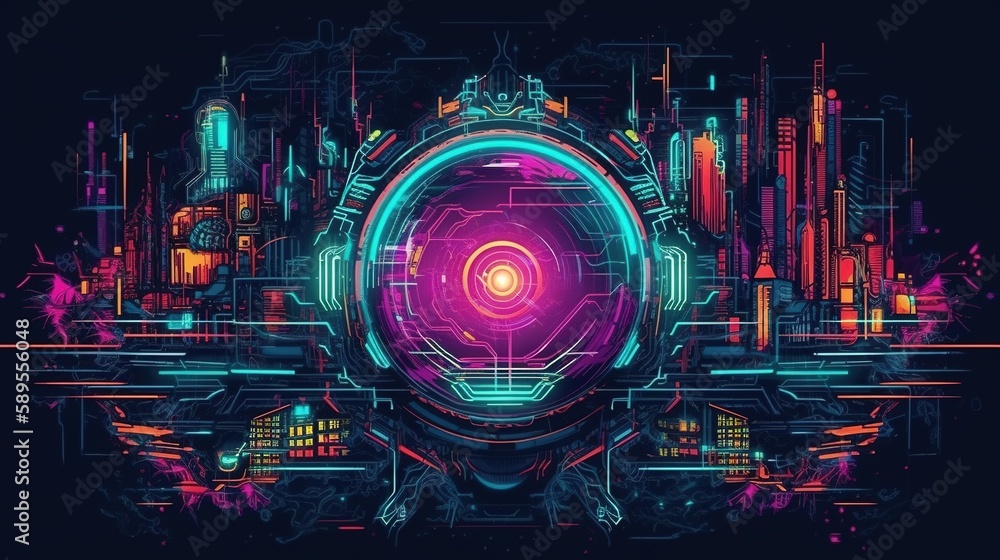 Infographic-Style Cyberpunk Abstract with Maximum Texture Discover our ...