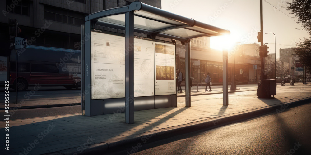 Get noticed in the streets with our bus station signboard mockup ...