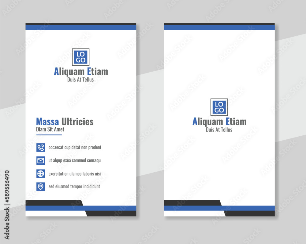 Professional Vertical Business Card Template . Stock Vector | Adobe Stock Professional Vertical Business Card Template . Stock Vector | Adobe Stock