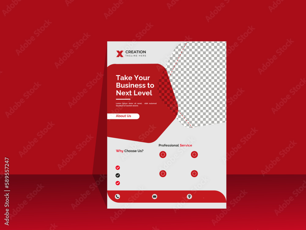 Modern Corporate Red color Flyer Design. Creative Business flyer ...