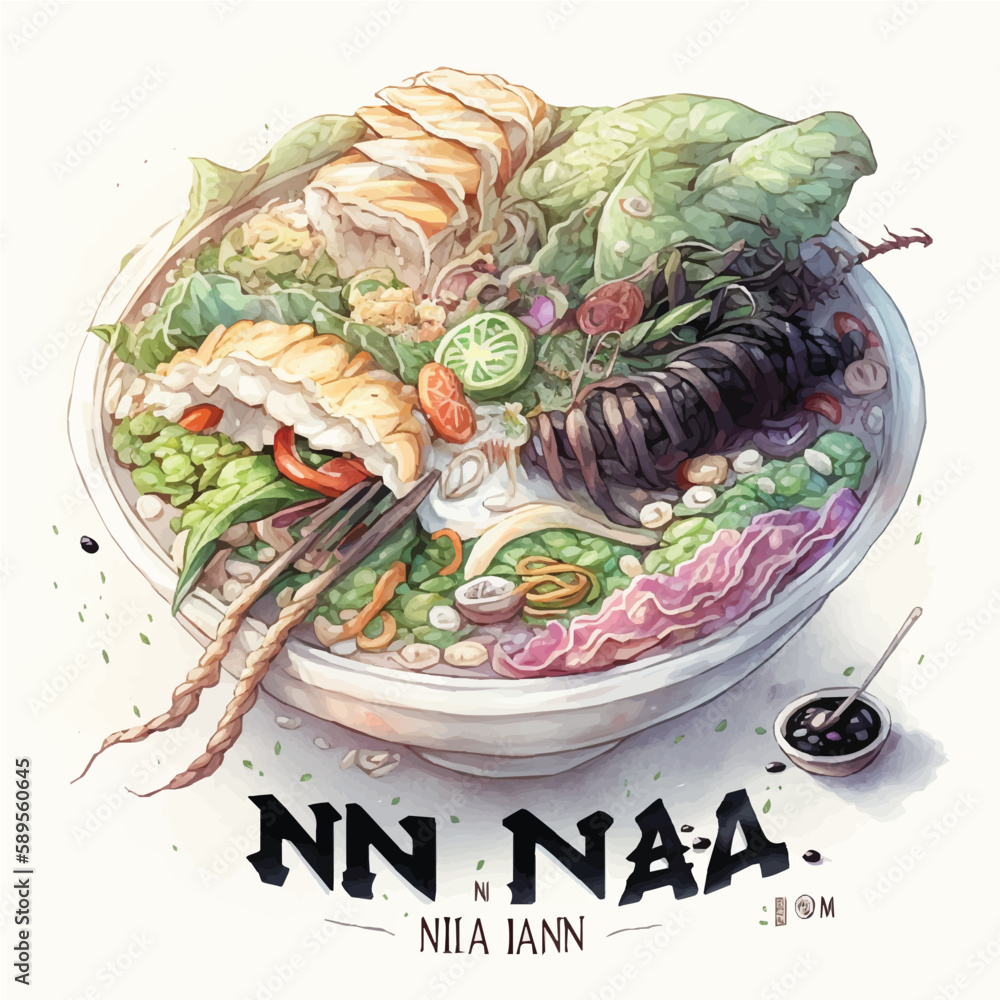 Imo no Ninjin no Salad delicious meal, cartoon, art, elements for ...