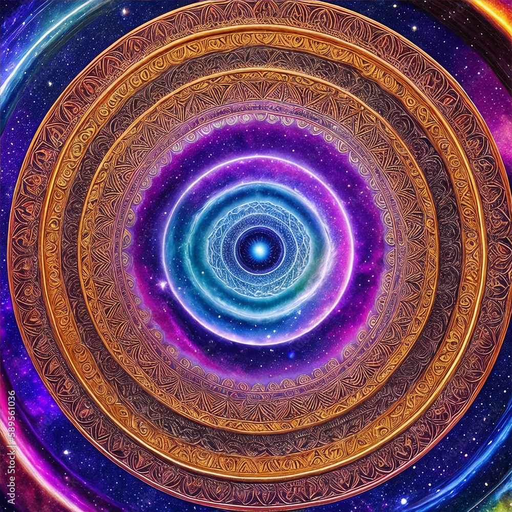 Mandala sign made of god eyes with generative AI technology Stock ...