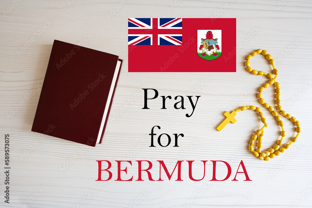 Pray for Bermuda. Rosary and Holy Bible background. Stock Photo | Adobe ...