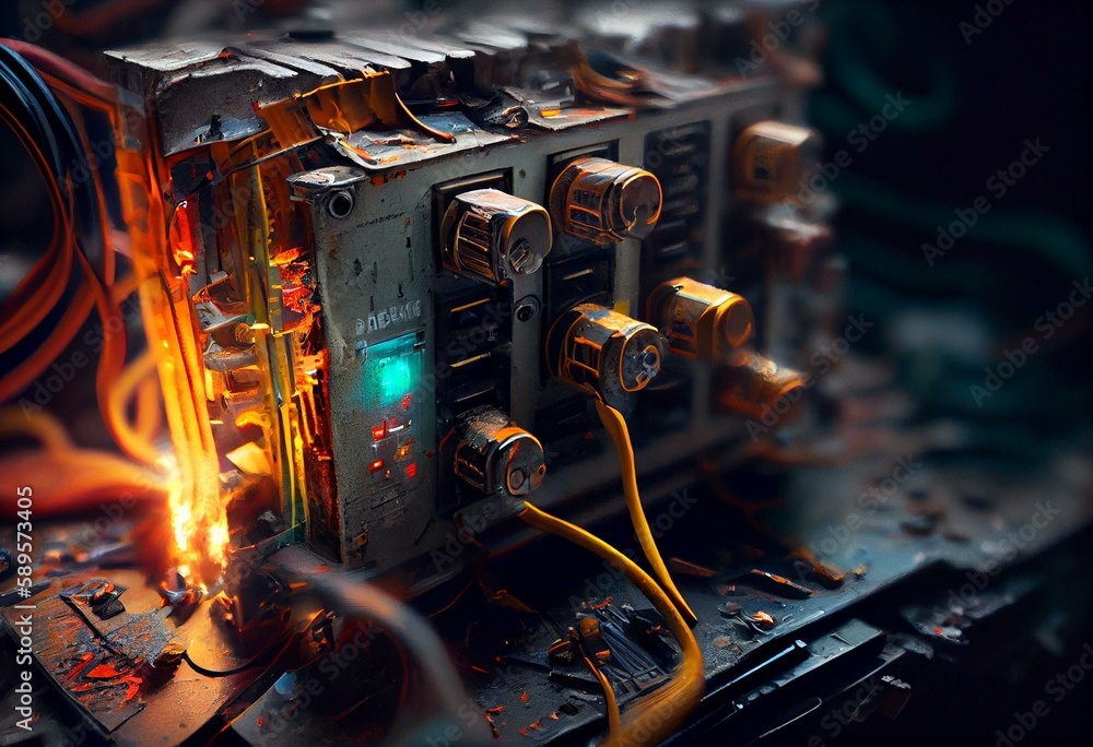 Accident Involving Electrics Fire Caused By Electrical Faults Include Old Unsafe Fuse Board