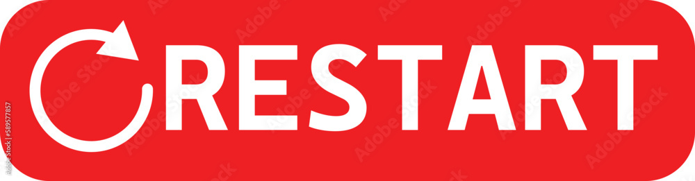 restart button on white background. restart button for restarting ...