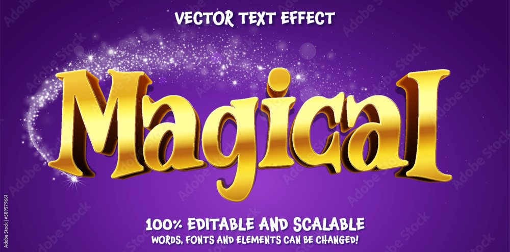 Editable text effect, magical text style Stock Vector | Adobe Stock