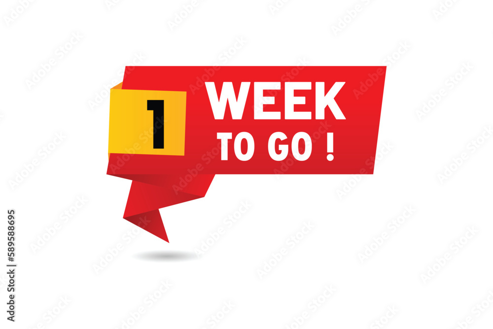Vector 1 week to go banner design template Stock Vector | Adobe Stock