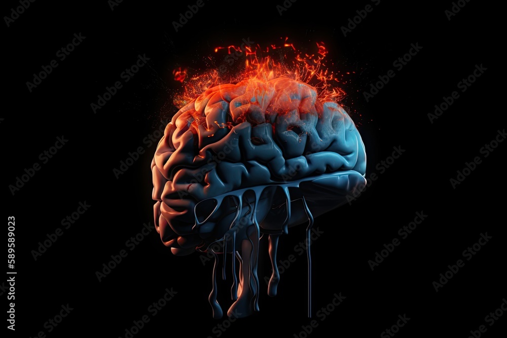 Brainstorming in Progress: A Melting Brain Symbolizes Intellectual ...