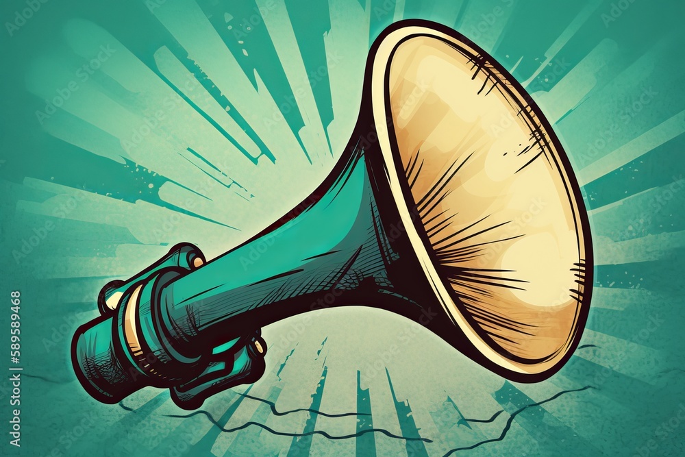 megaphone icon drawing image Stock Illustration | Adobe Stock