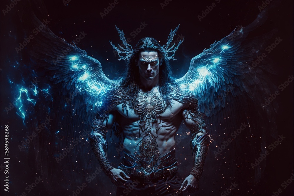 Realistic fantasy character of angelic battlemage with awe-inspiring ...