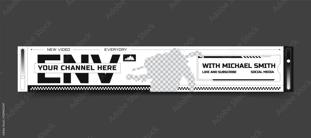 Gaming youtube banner design template Stock Vector | Adobe Stock