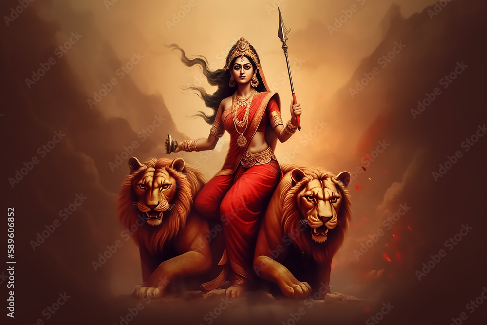 Beautiful Hindu Goddess Durga Mata Stock Illustration | Adobe Stock Beautiful Hindu Goddess Durga Mata Stock Illustration | Adobe Stock