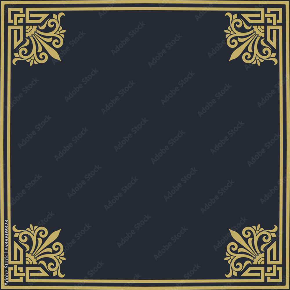 A black background with a gold border Stock Vector | Adobe Stock