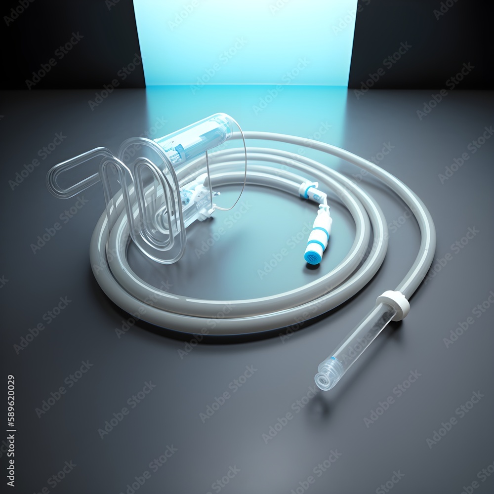 Ilustrace „medical tubing depth perspective liminal space coil of ...