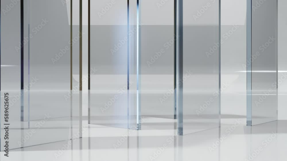 colorful translucent glass plates, Rotate, glow spectrum, seamless loop ...