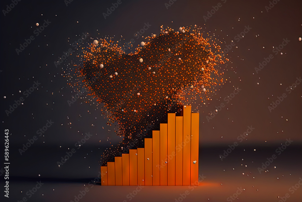 Abstract Data Graph Concept With Data Clusters And Particles Digital Sorting And Management