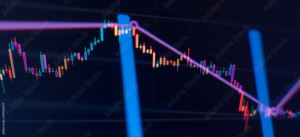 Stock trading, crypto currency background.Charts of financial ...