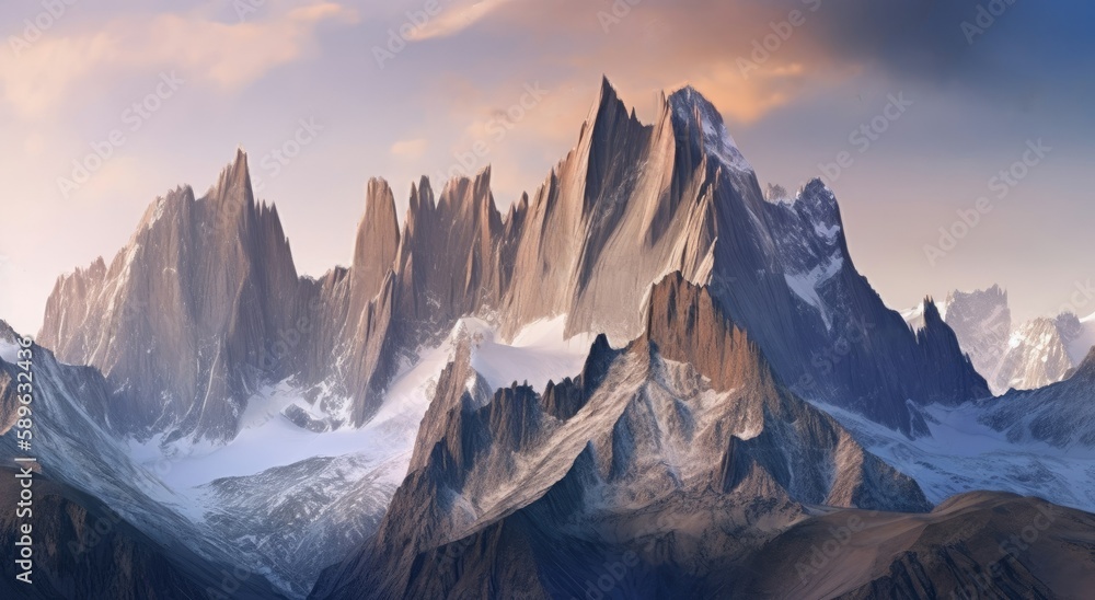 Mountain landscape created with Generative AI technology Stock ...