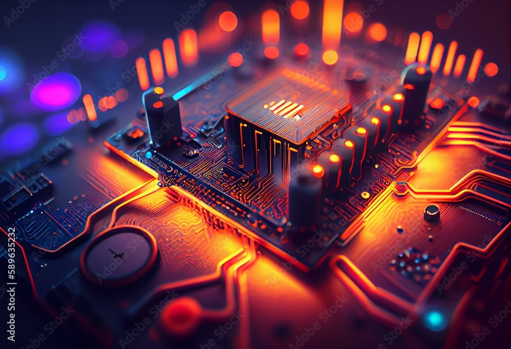 Printed circuit board futuristic server/Circuit board futuristic server ...