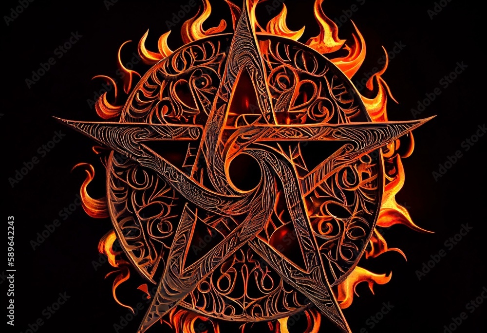 Satanic symbol, pentagram or star. Demon or devil symbol. Generative AI ...