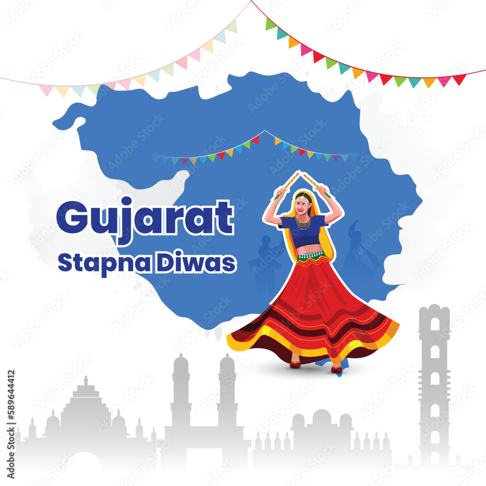 Gujarat day illustration Stock Vector | Adobe Stock
