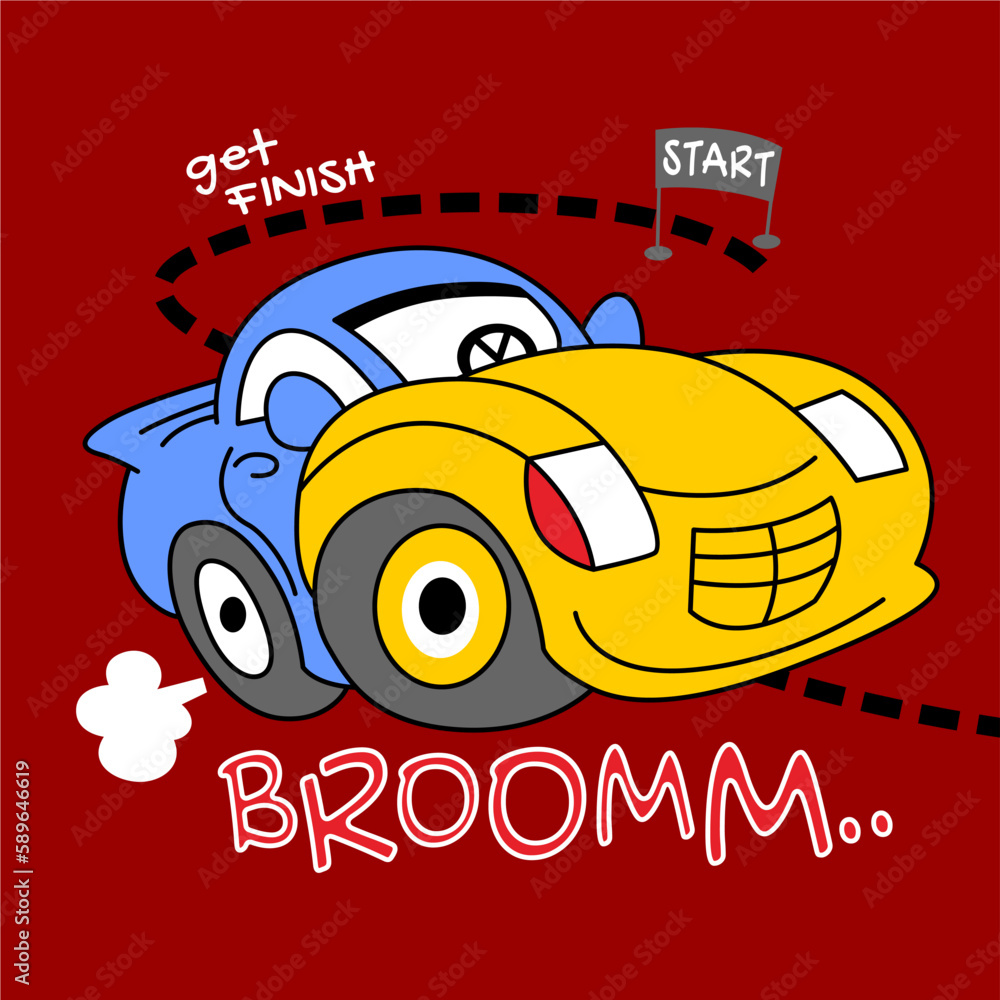 Racing car cartoon vector design Stock Vector | Adobe Stock