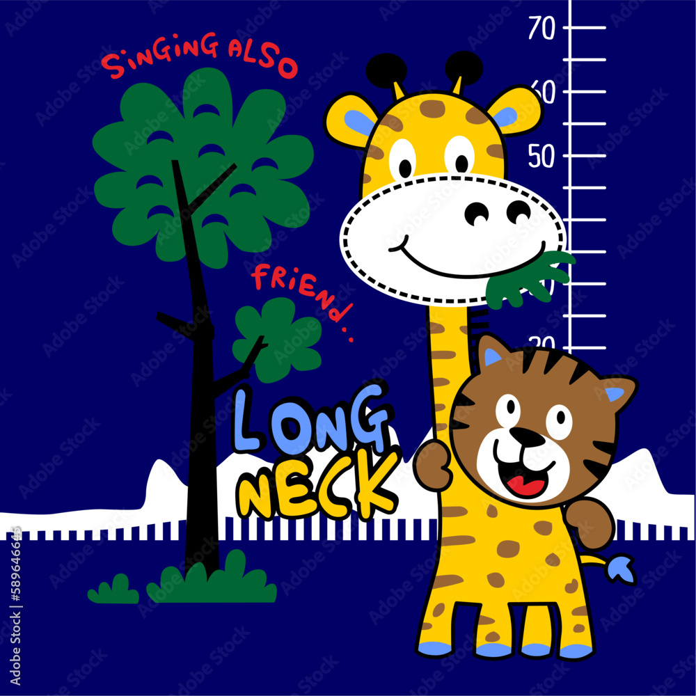 Long neck cartoon vector design Stock Vector | Adobe Stock