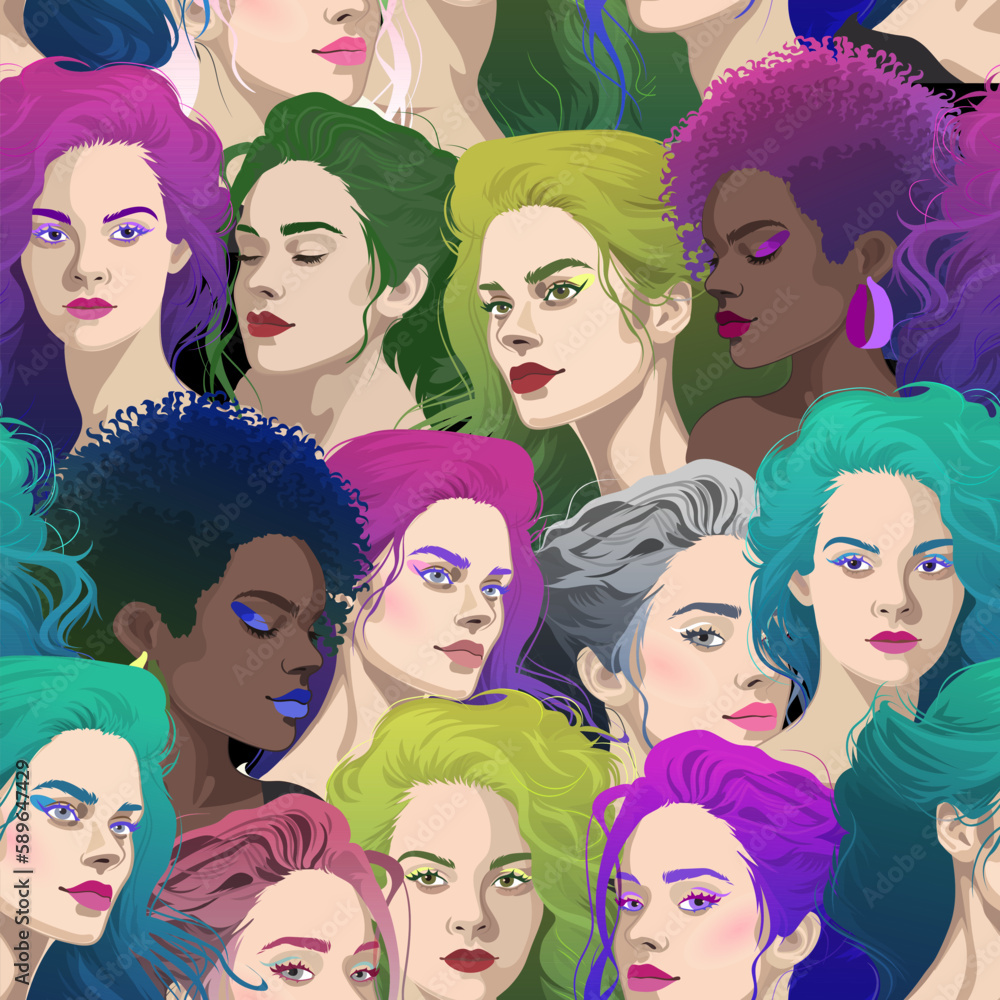 Photo Portraits of a various beautiful girls with different hairstyle ...