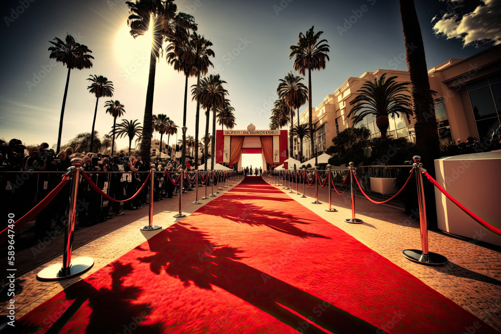 Red carpet for awards ceremony. Luxury entrance for vip stars. Created ...