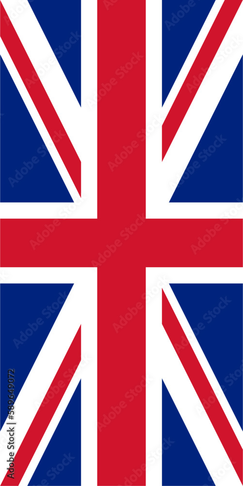 Vertical UK United Kingdom Great Britain Flag Union Jack Vector ...
