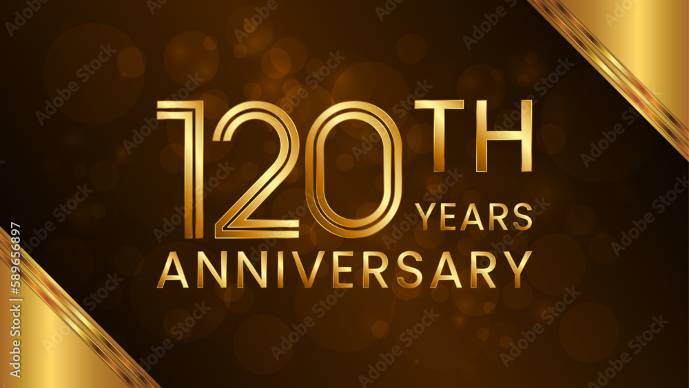120 year anniversary celebration. Anniversary logo design with double ...