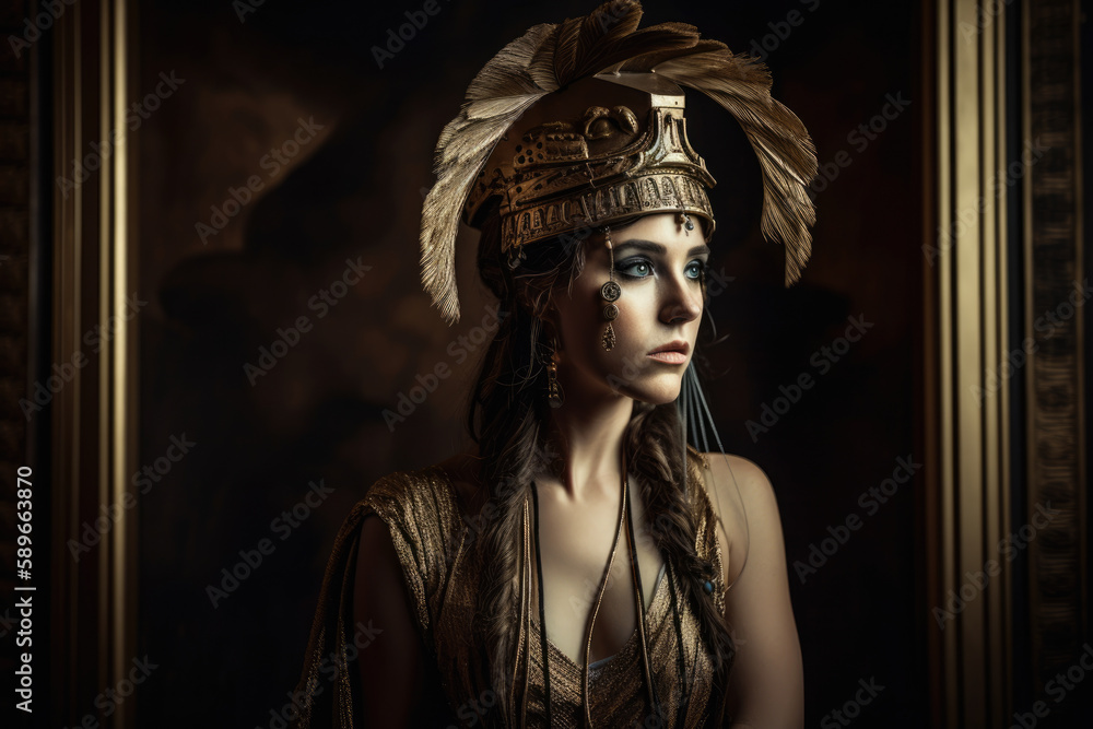 Hera's Majesty portrait of a woman in the style of ancient Greek art ...