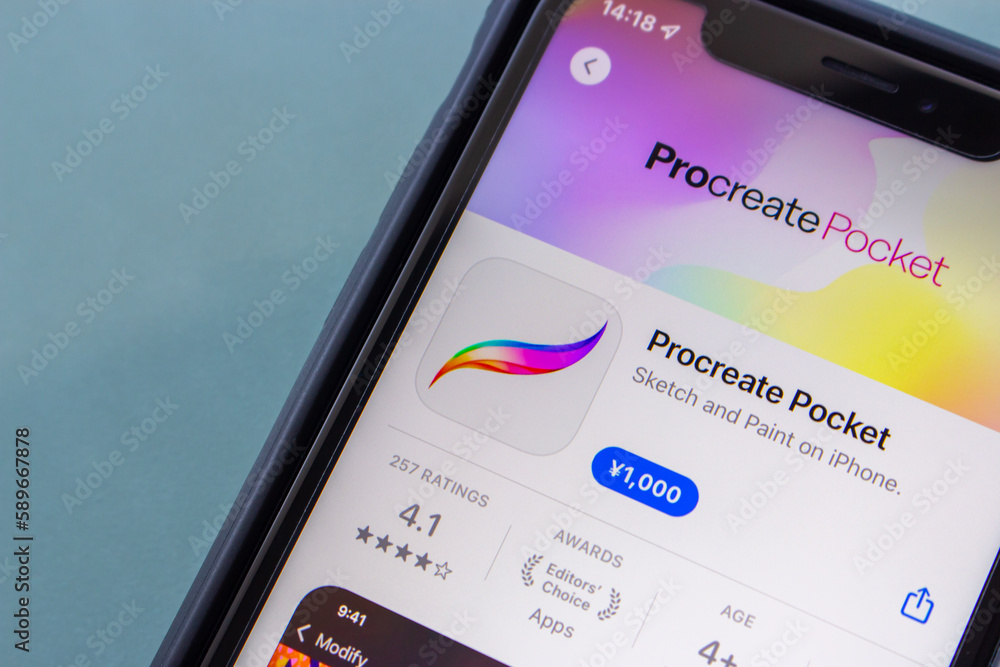 Vancouver, CANADA - Mar 18 2023 : Procreate Pocket app seen in an App ...