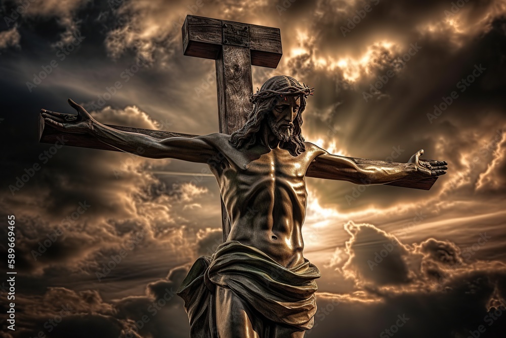 Crucifixion of Jesus Christ made with generative AI Stock Illustration ...