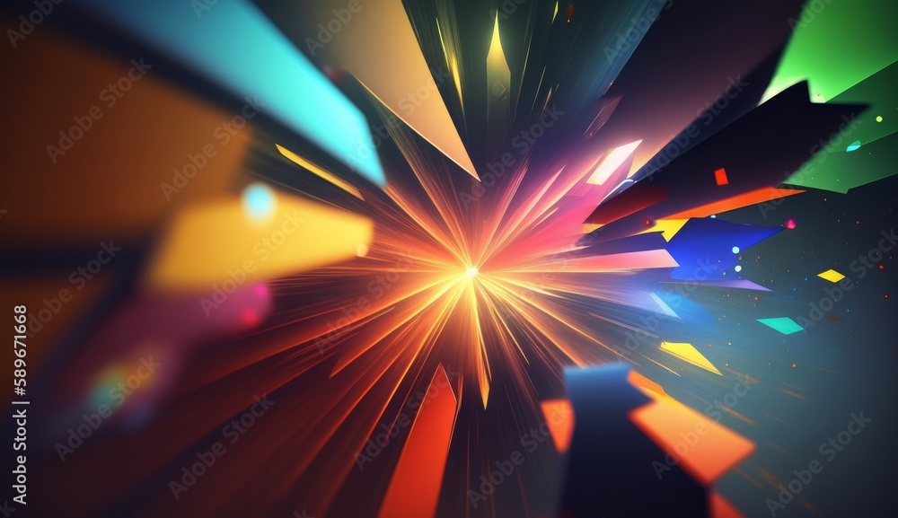 Multicolored glowing lights explode on transparent background ...