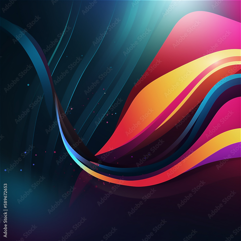 Abstract wave design, digital network background, vector communication ...