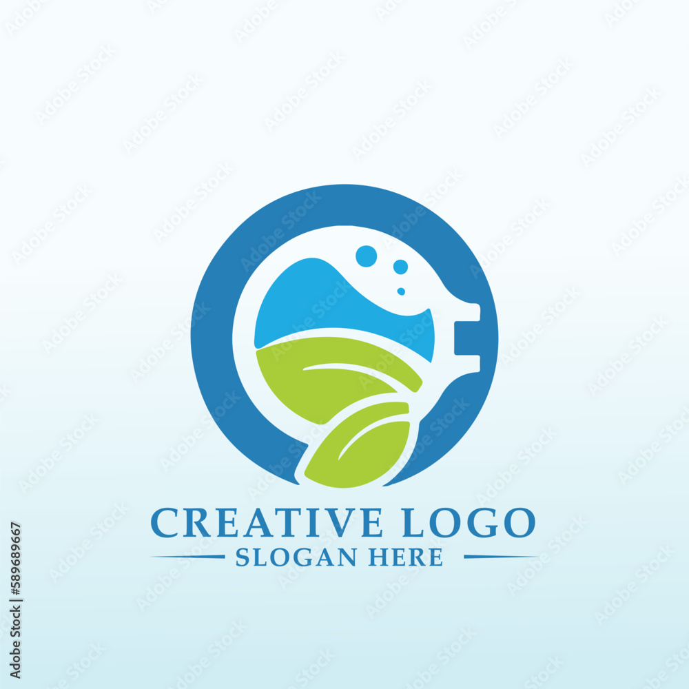 Eco friendly, easy modern, self service logo Stock Vector | Adobe Stock