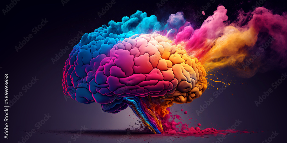 brainstorming concept art - bright idea and creative thinking, a ...