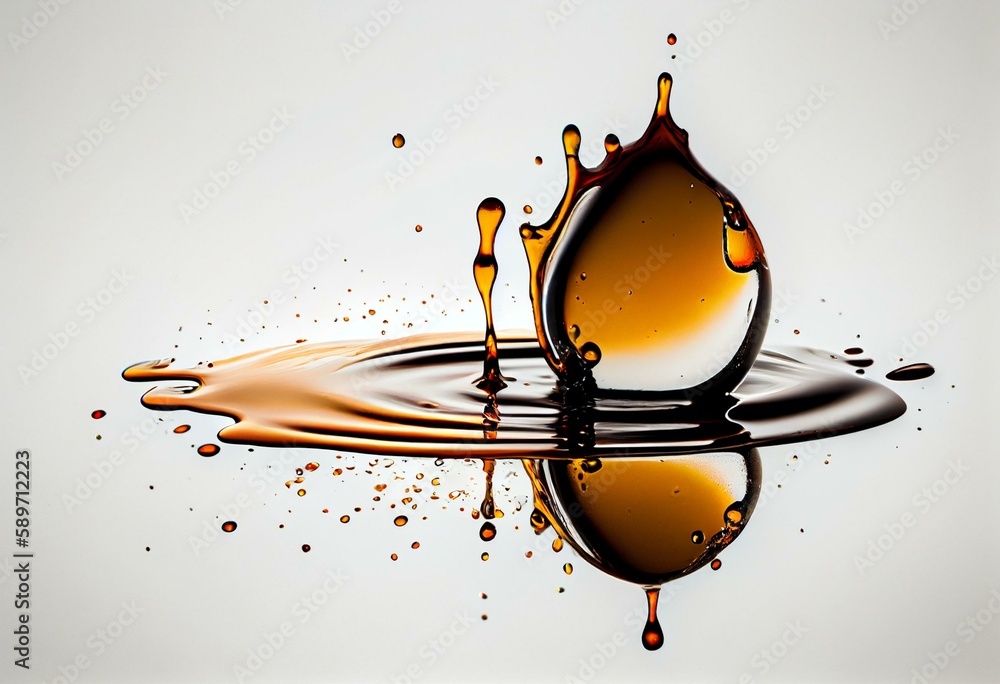 spill water drop on the floor isolated on white background. Generative ...
