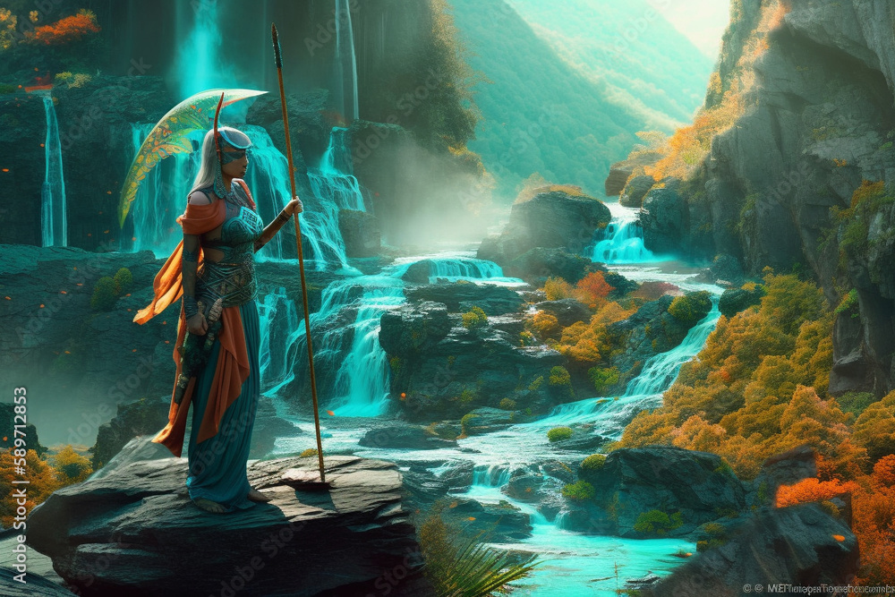 AI-Generated: Variant Aasimar Sorcerer, Female Warrior with Clear ...