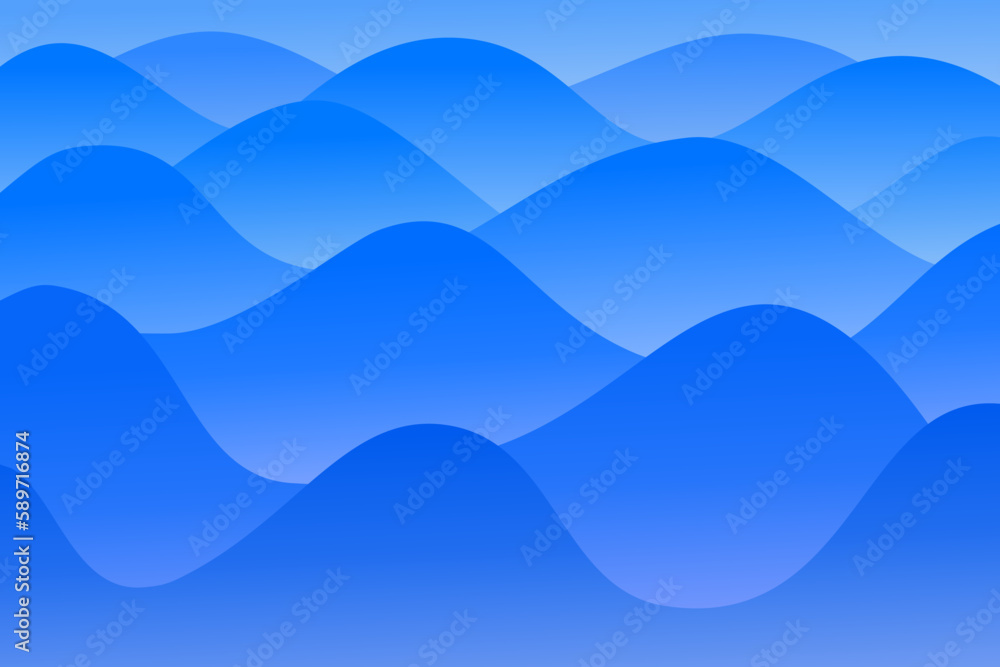 Abstract Blue Wave Background Gradient Water Ocean Sea Curve Design ...