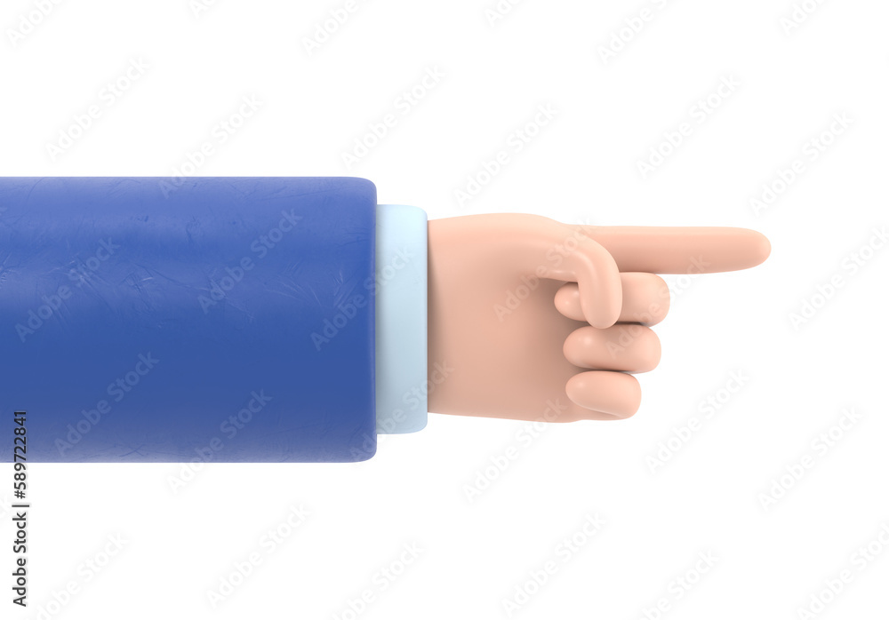 Transparent Backgrounds Mock-up.Cartoon character hand pointing gesture ...