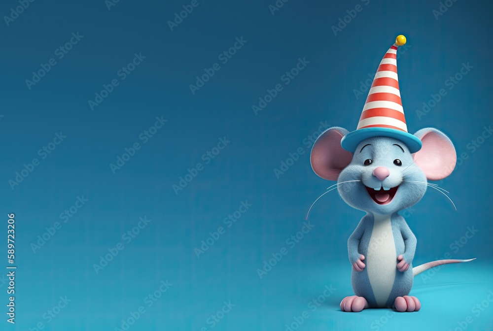 Cute Cartoon Mouse Character with Space for Copy (Generative AI) Stock ...
