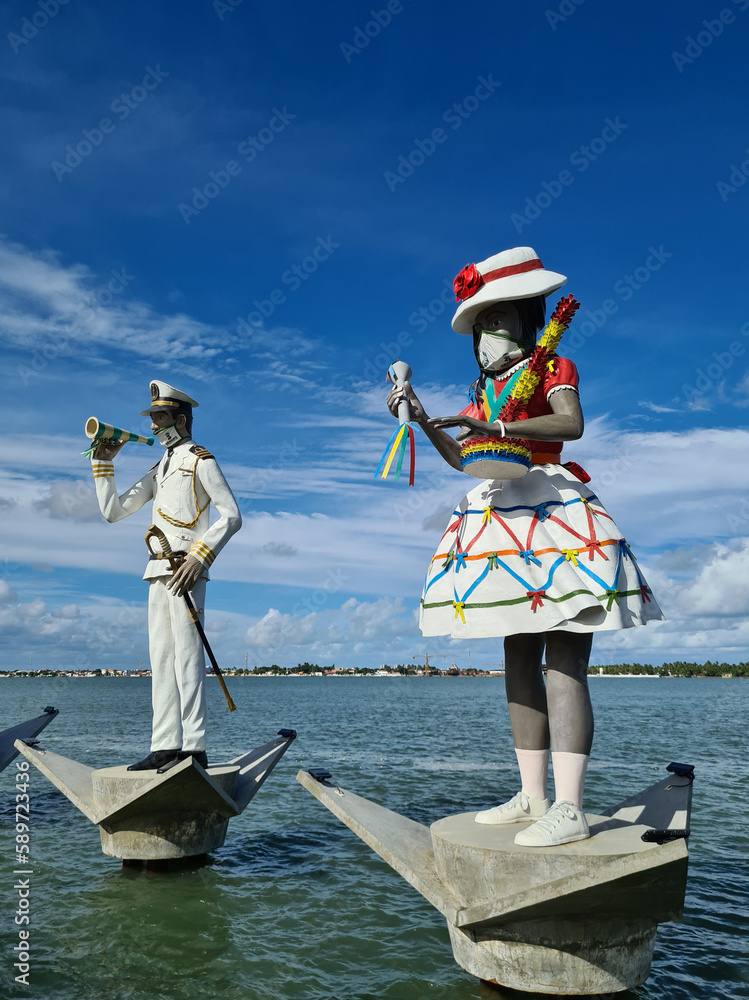 Giant sculptures of folklore characters from northeastern Brazil Stock ...