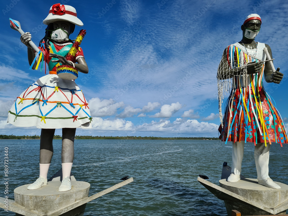 Giant sculptures of folklore characters from northeastern Brazil Stock ...